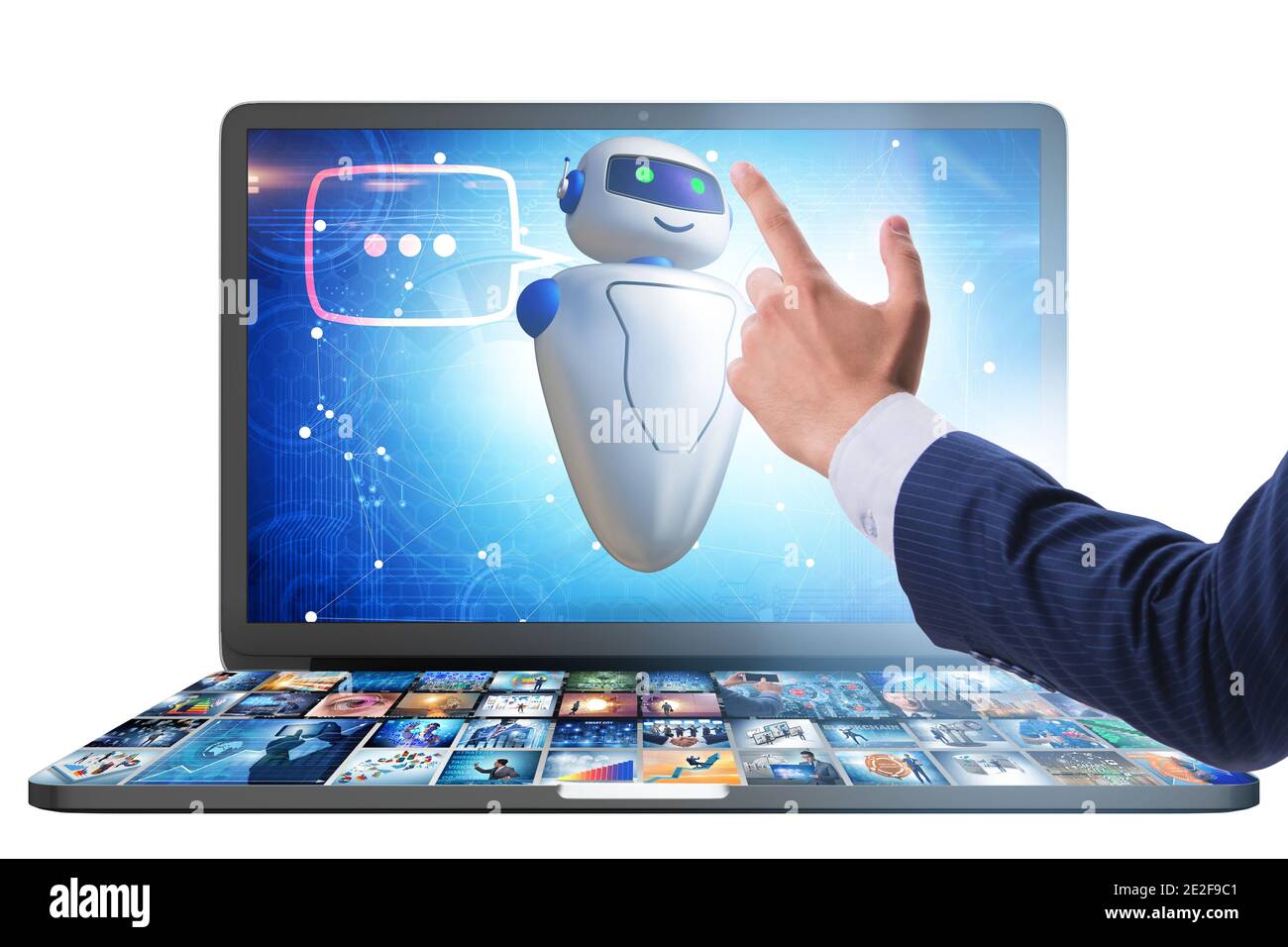 Concept of chat bot in the modern business communication Stock Photo ...