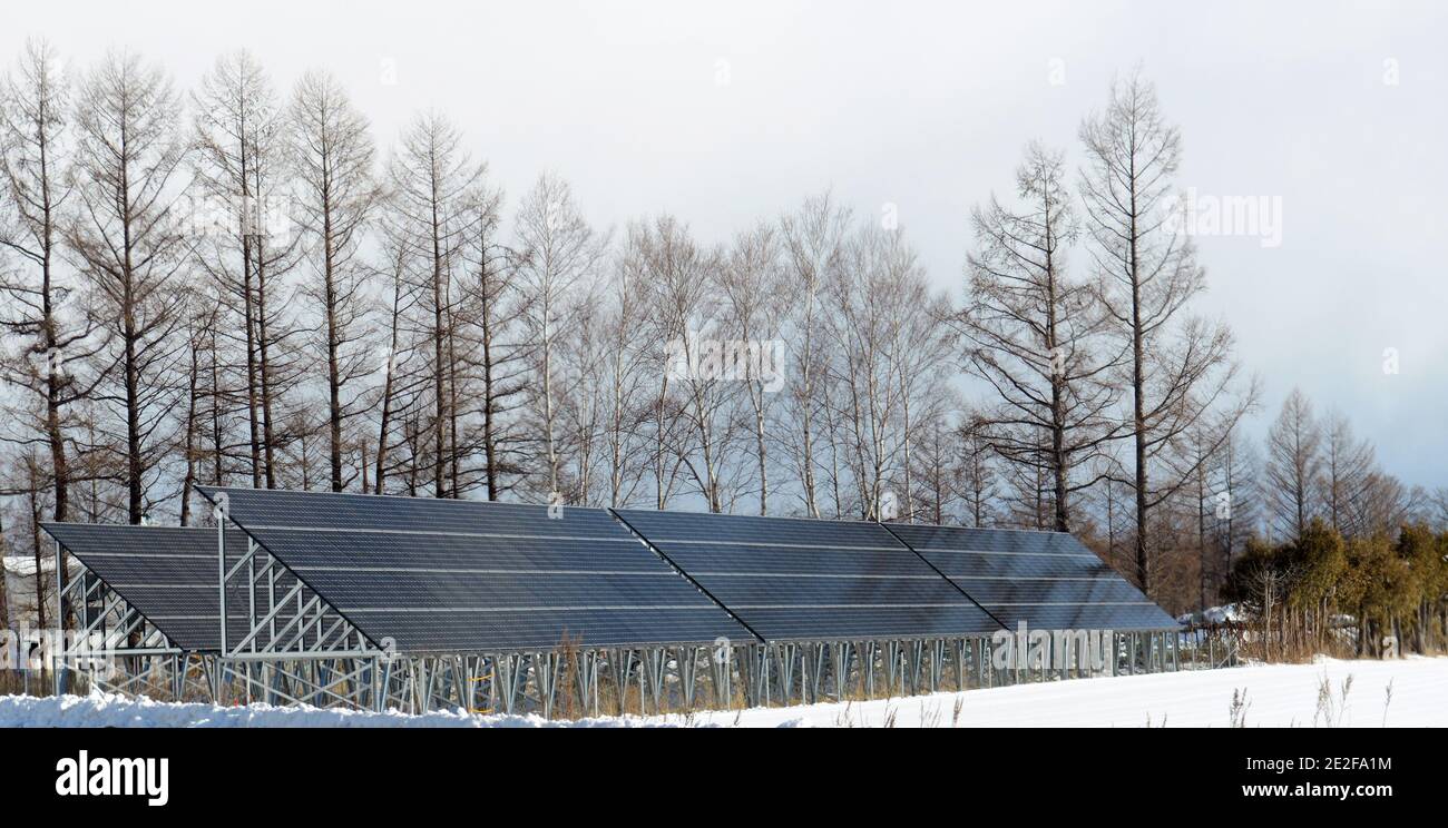 A solar energy farm in Hokkaido, Japan Stock Photo - Alamy