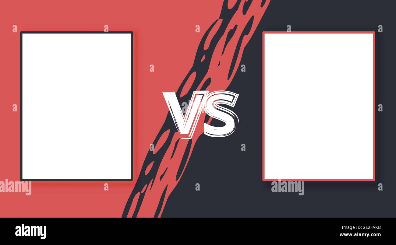 Vs template. Versus comparison blank. Decorative battle cover with ...
