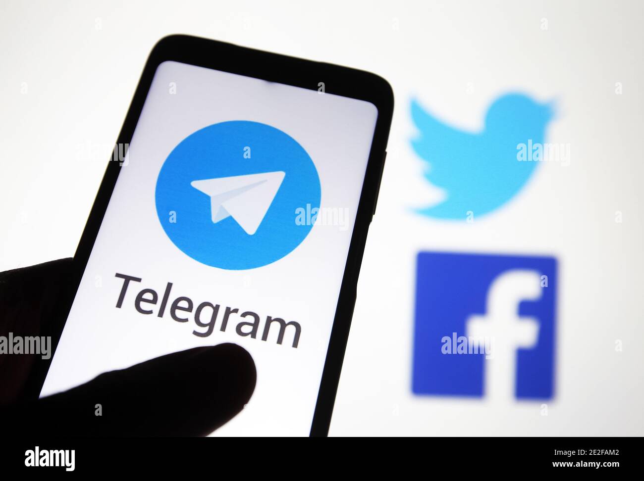 In this photo illustration, Telegram logo is seen displayed on a mobile ...