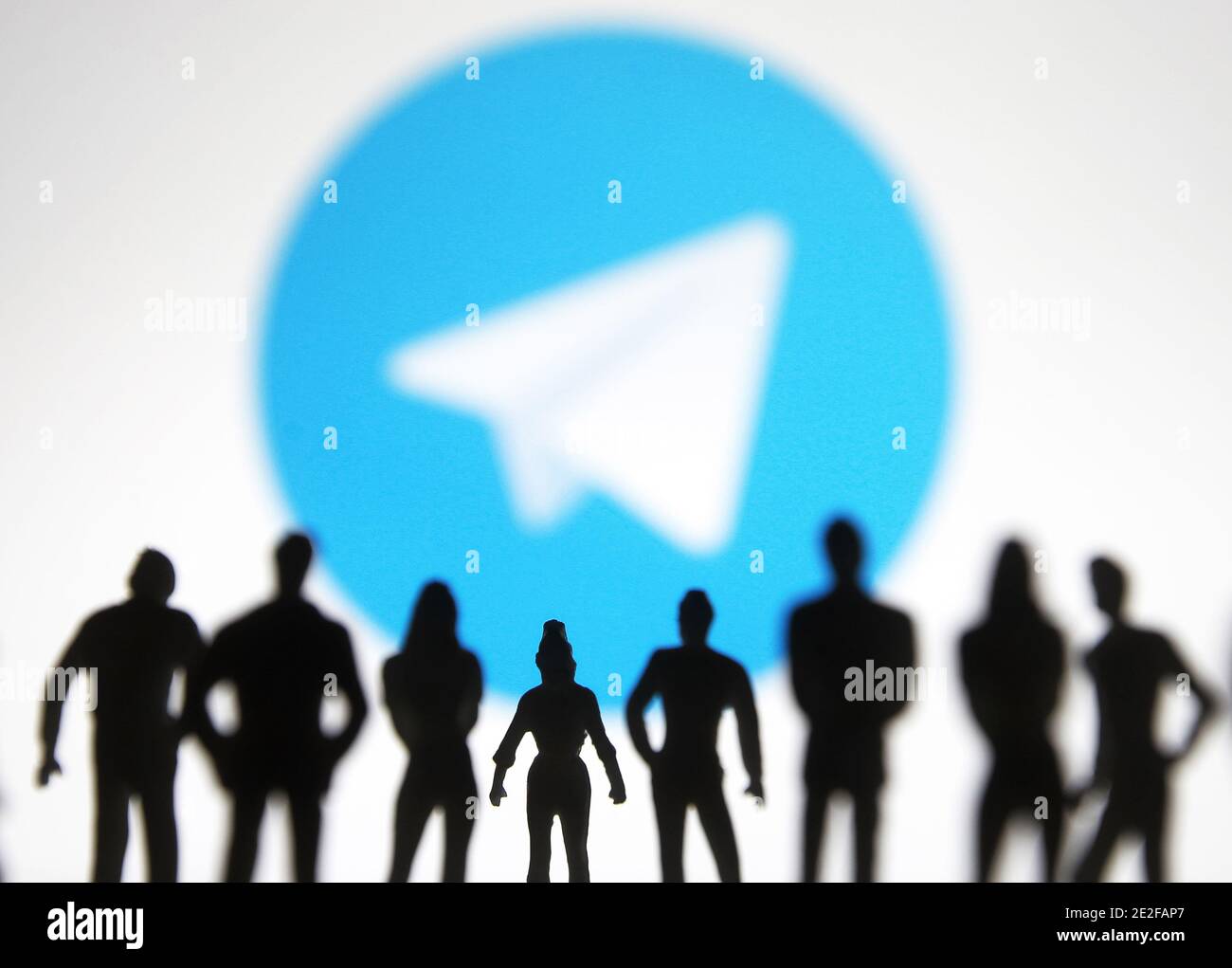 In this photo illustration, Telegram logo is seen on a screen in front ...