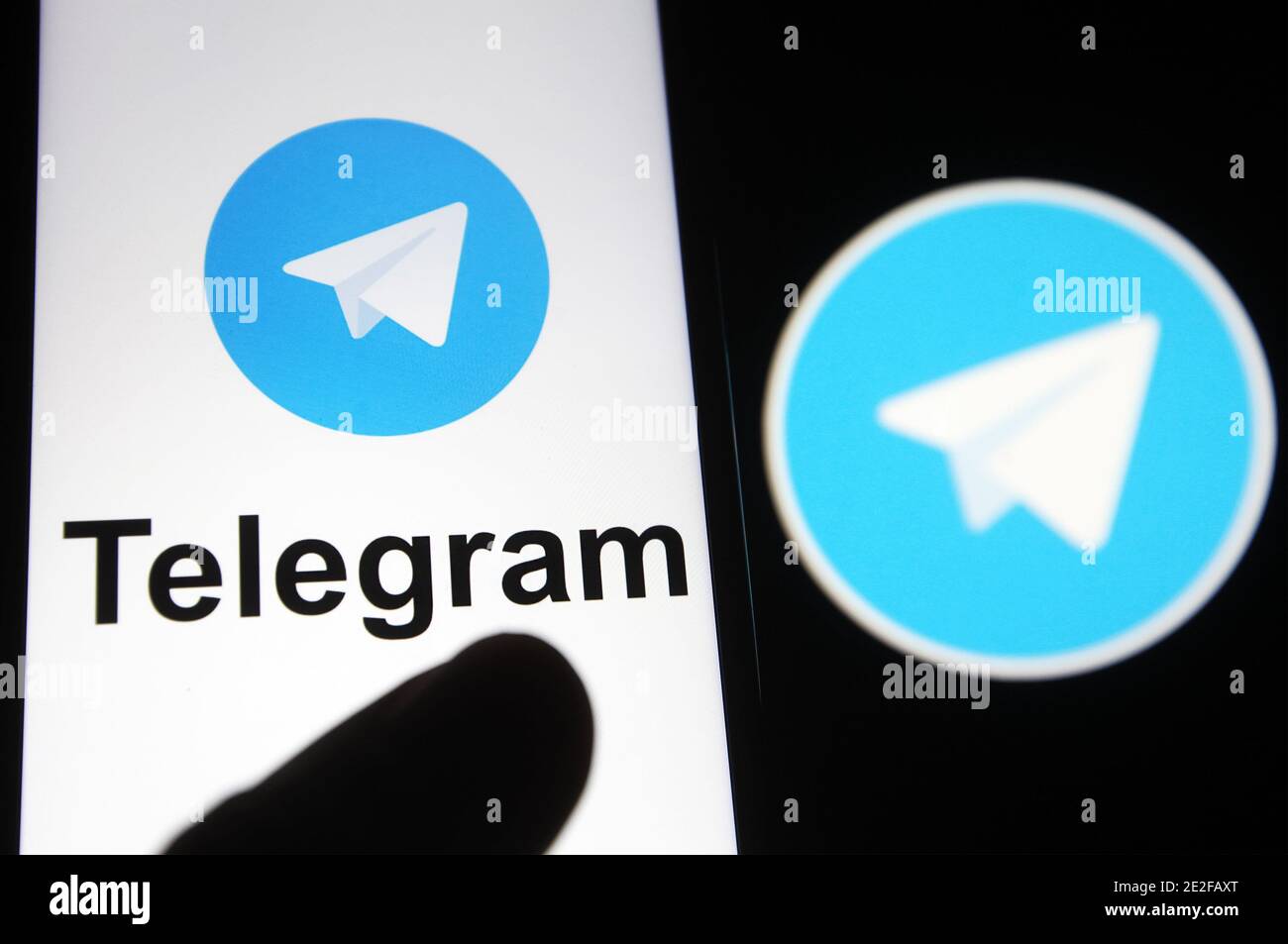 Photo illustration telegram logo hi-res stock photography and images ...