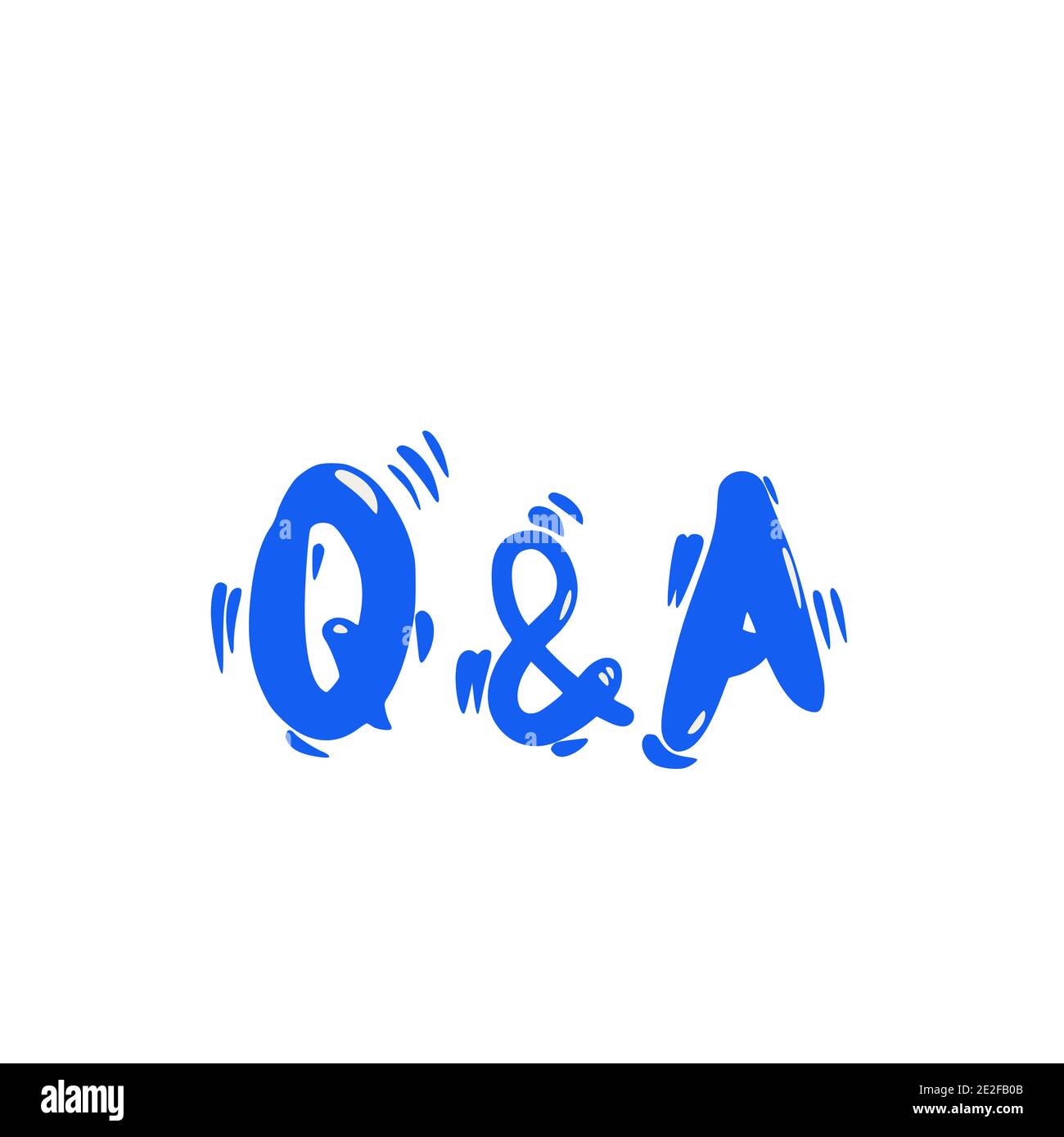 Q and A text emblem. Question & Answer hand drawn text isolated on ...