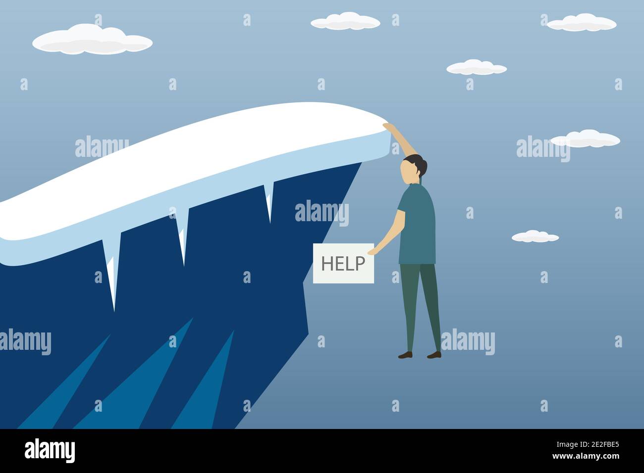 Hanging over rock Stock Vector Images - Alamy