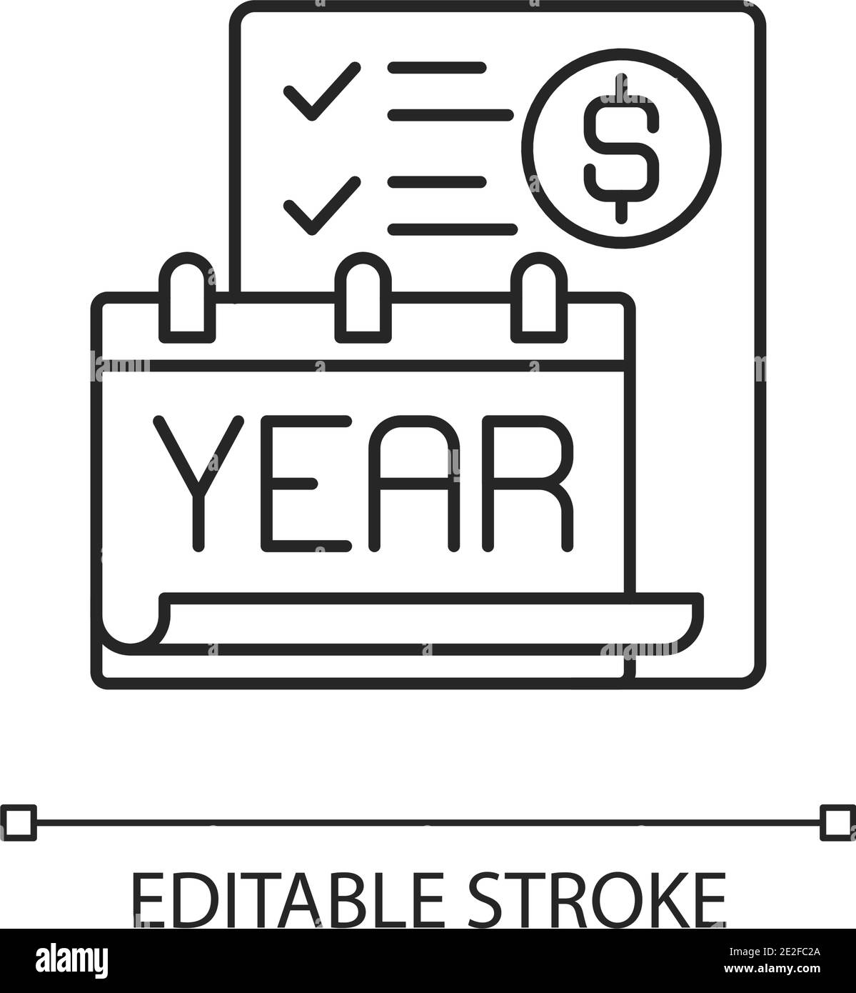 Year end closing procedure linear icon Stock Vector Image & Art - Alamy