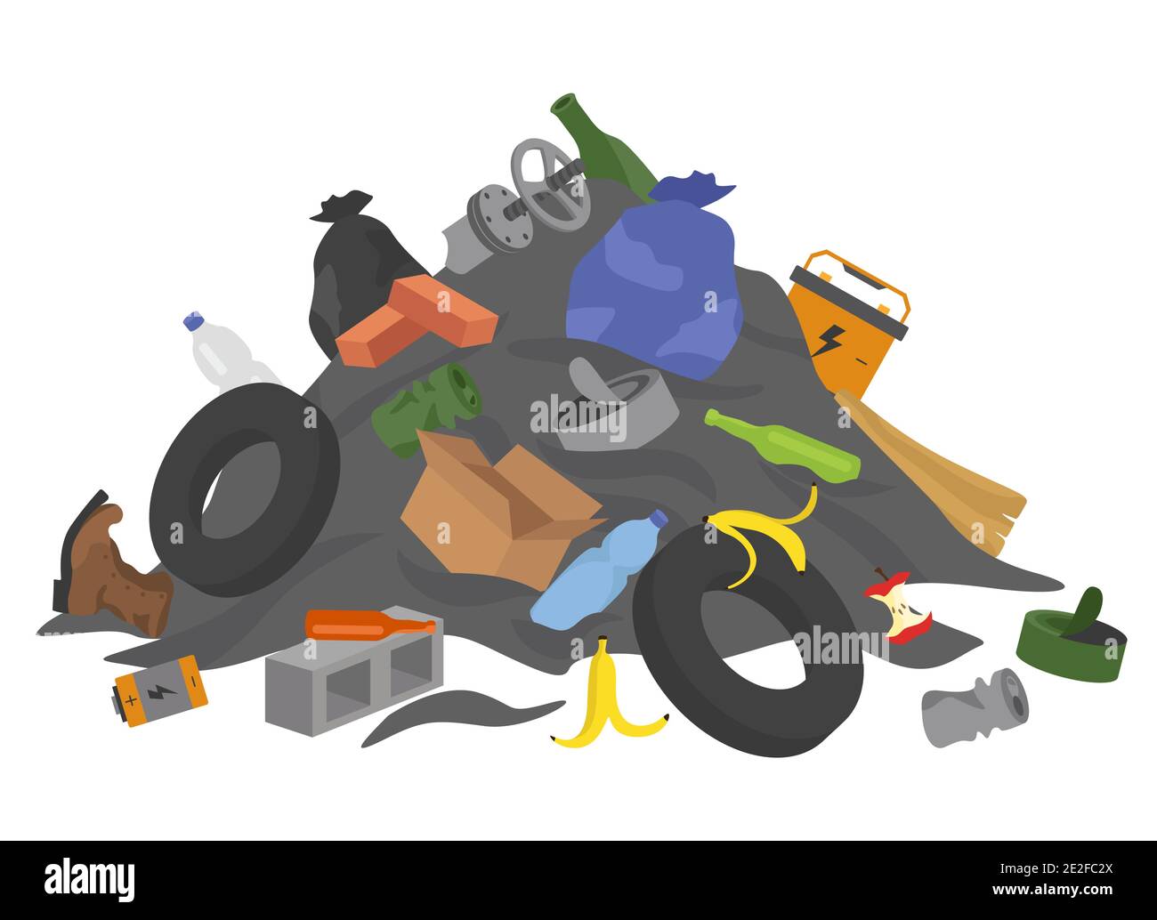 Global environmental problems. Land pollution, garbage dump infographic ...