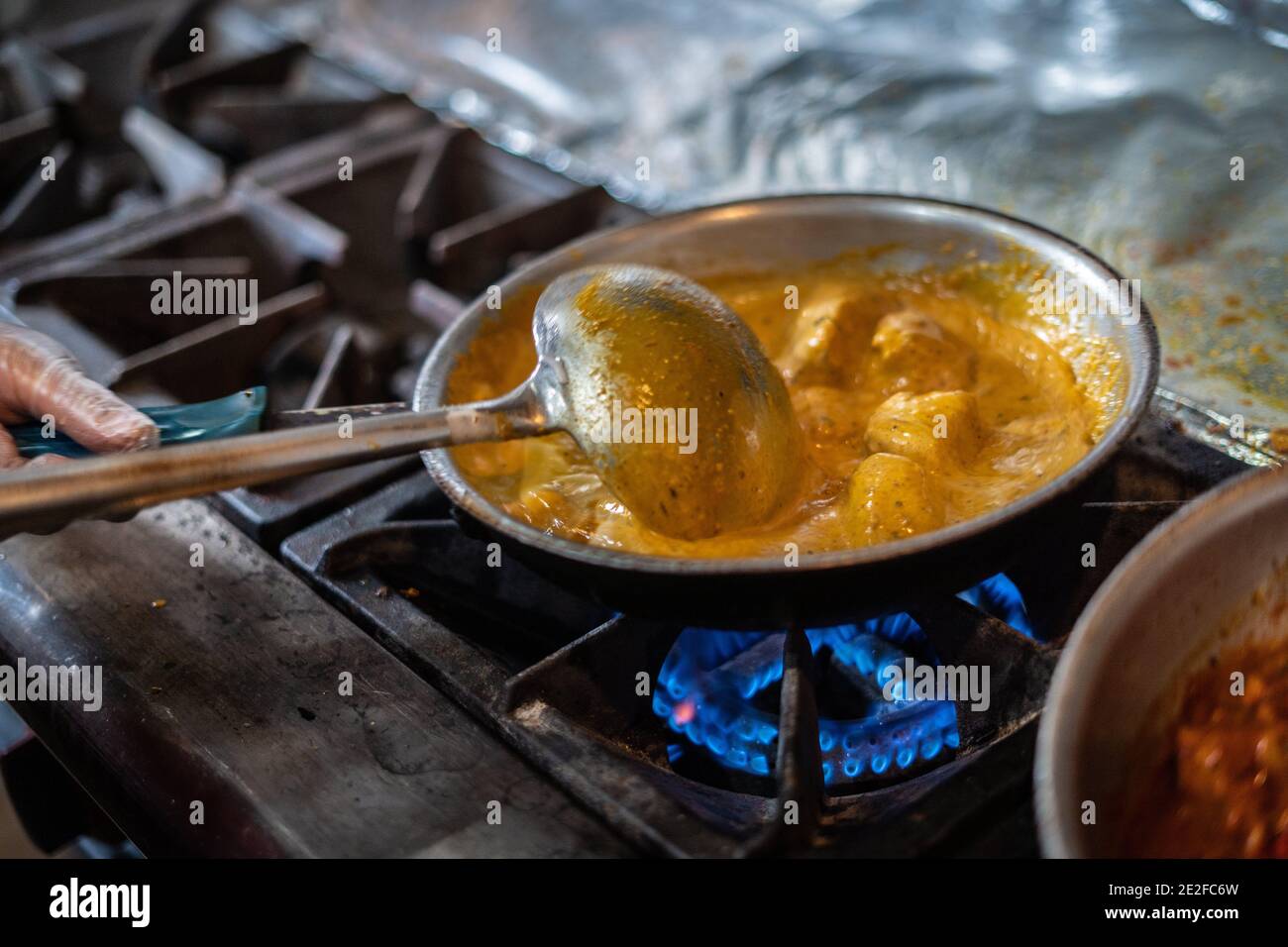 Cooking indian style cuisine food Stock Photo - Alamy