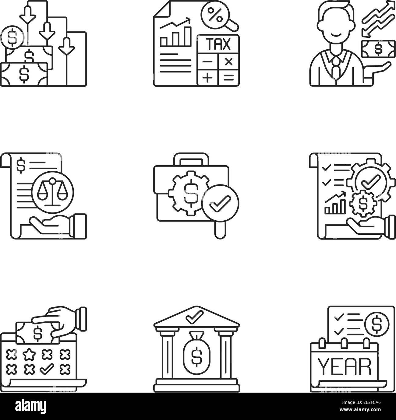 Accounting linear icons set Stock Vector Image & Art - Alamy