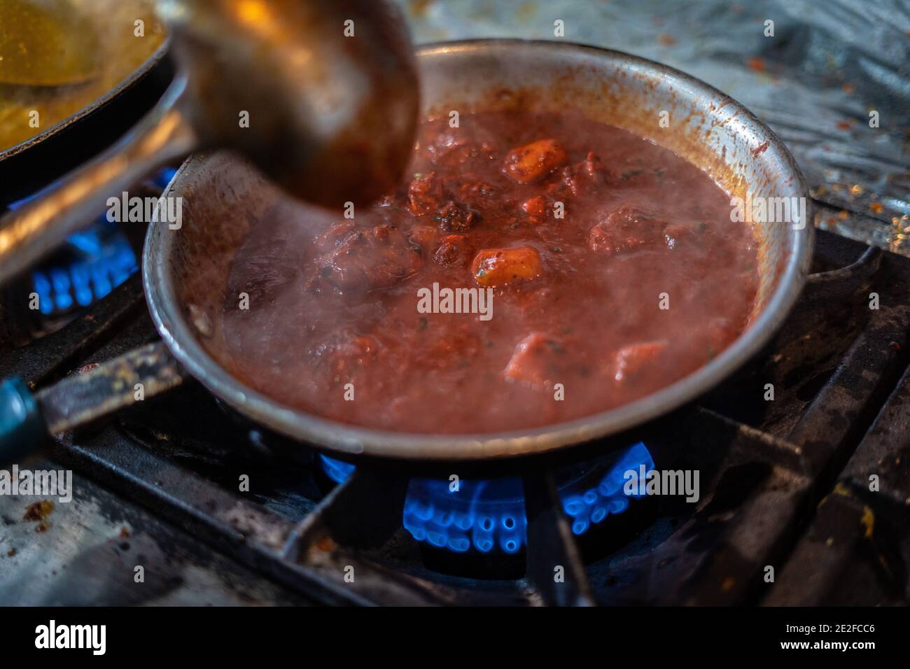 Cooking indian style cuisine food Stock Photo - Alamy