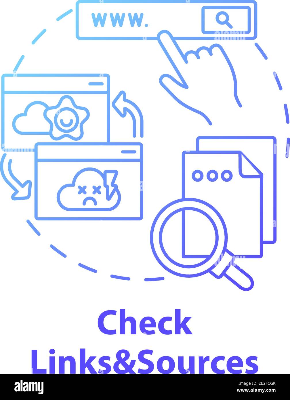 Checking links and sources concept icon Stock Vector Image & Art - Alamy