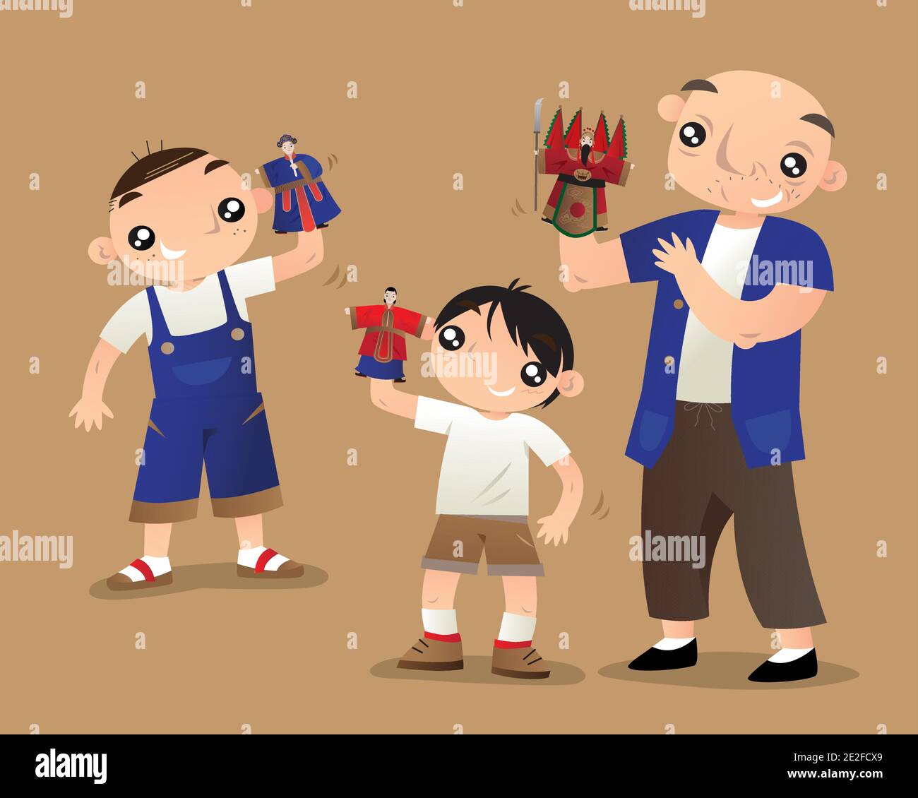 Old puppets Stock Vector Images - Alamy