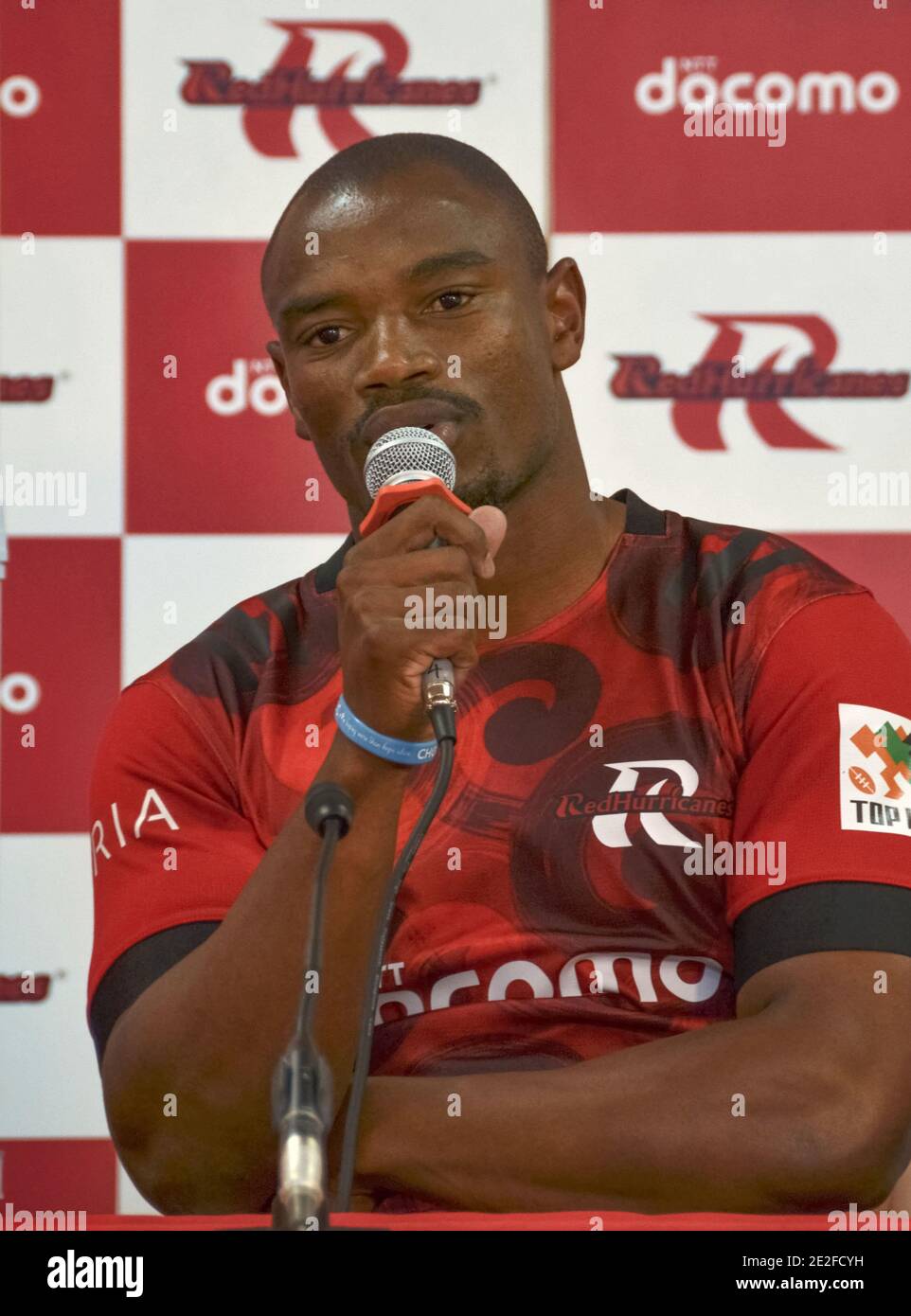 South Africa rugby star Makazole Mapimpi is introduced by Japanese Top ...