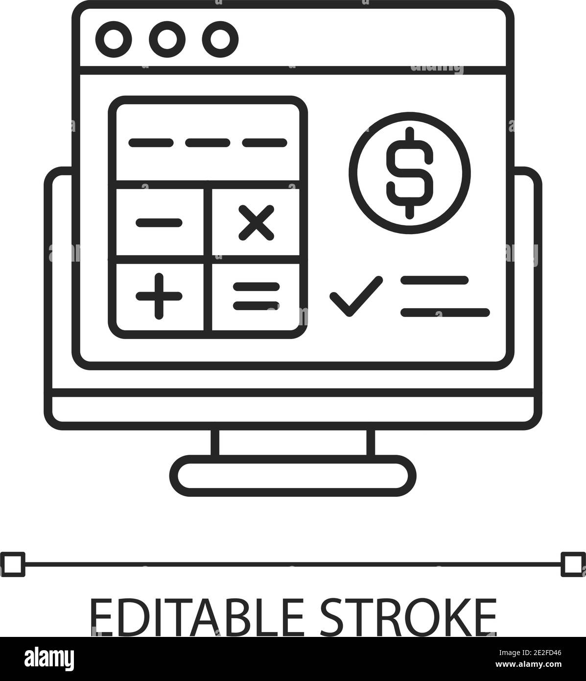 Accounting software linear icon Stock Vector Image & Art - Alamy