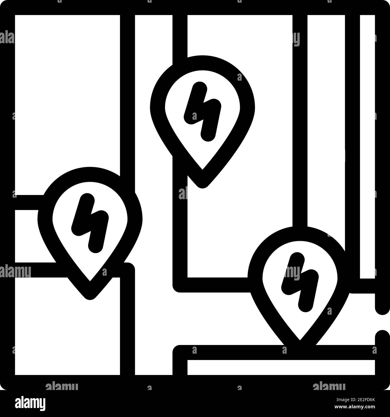 charging stations location on map line icon vector illustration Stock ...