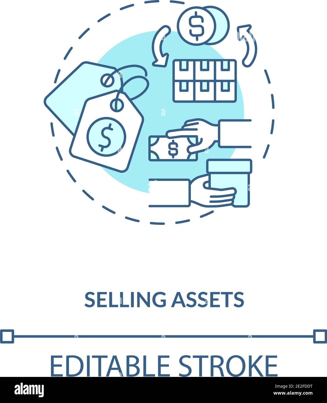 Selling assets concept icon Stock Vector Image & Art - Alamy