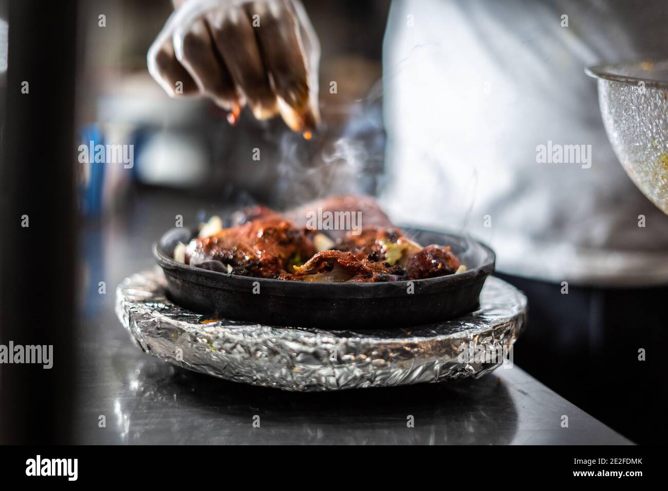 Indian kebab platter in hot sizzling plate Stock Photo - Alamy