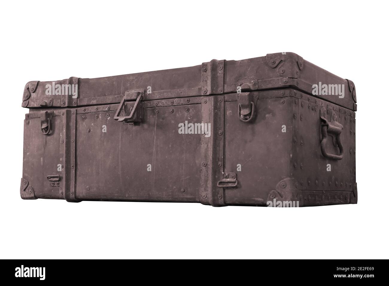 Rust old steel box for vintage dirty with scratches isolated, work with ...