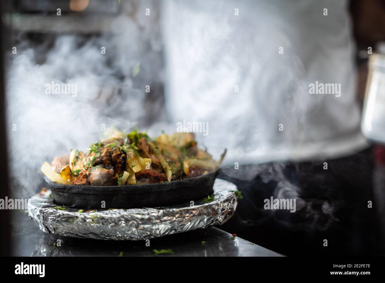 Indian kebab platter in hot sizzling plate Stock Photo - Alamy