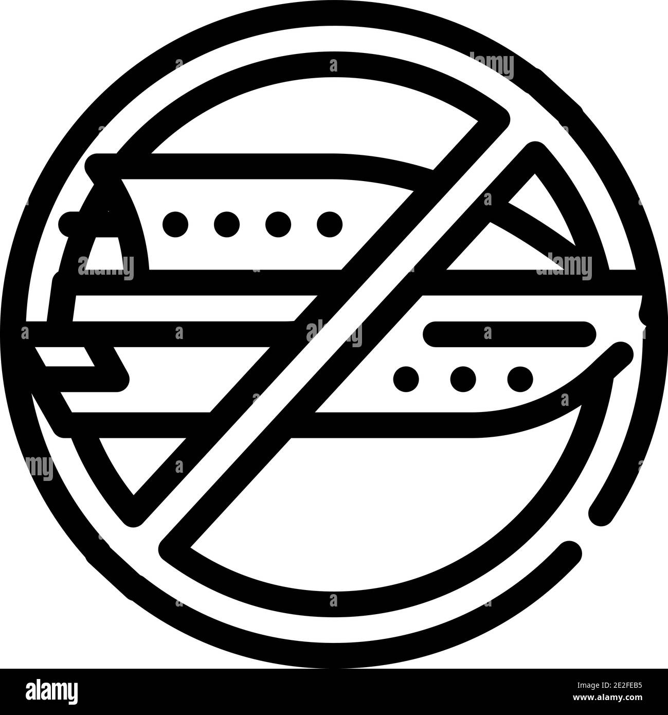 sailing ship ban line icon vector illustration Stock Vector Image & Art ...