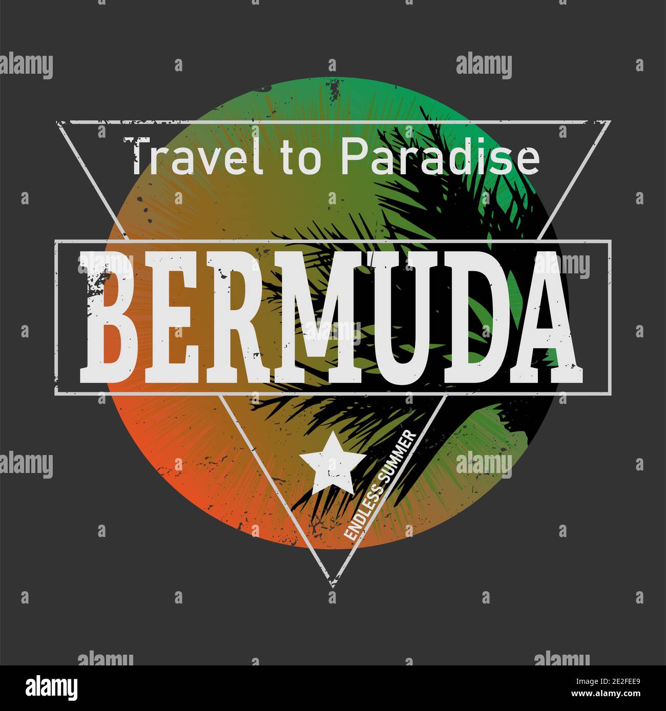 bermuda triangle tee graphic VECTOR ILLUSTRATION on dark background ...