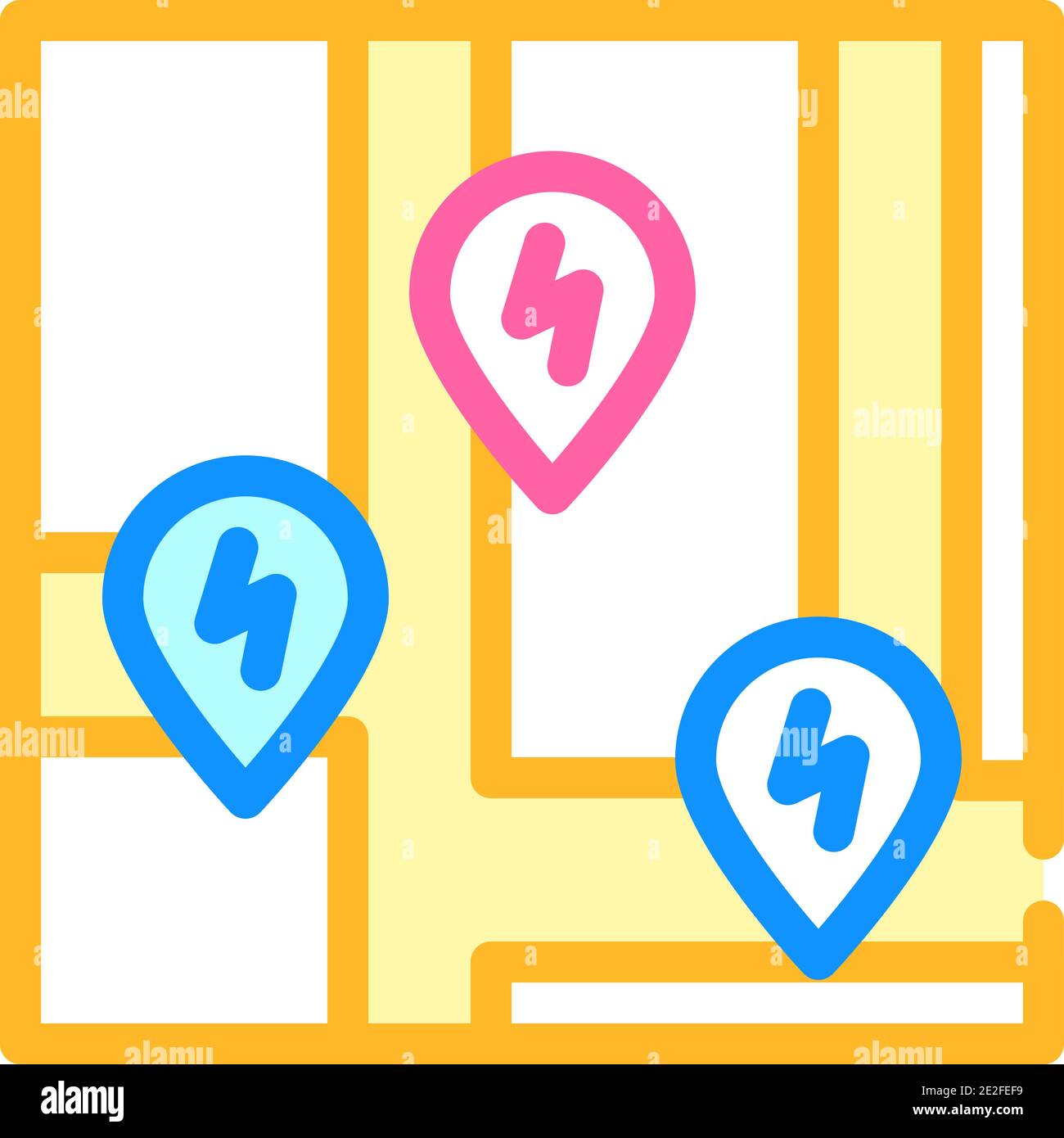 charging stations location on map color icon vector illustration Stock ...