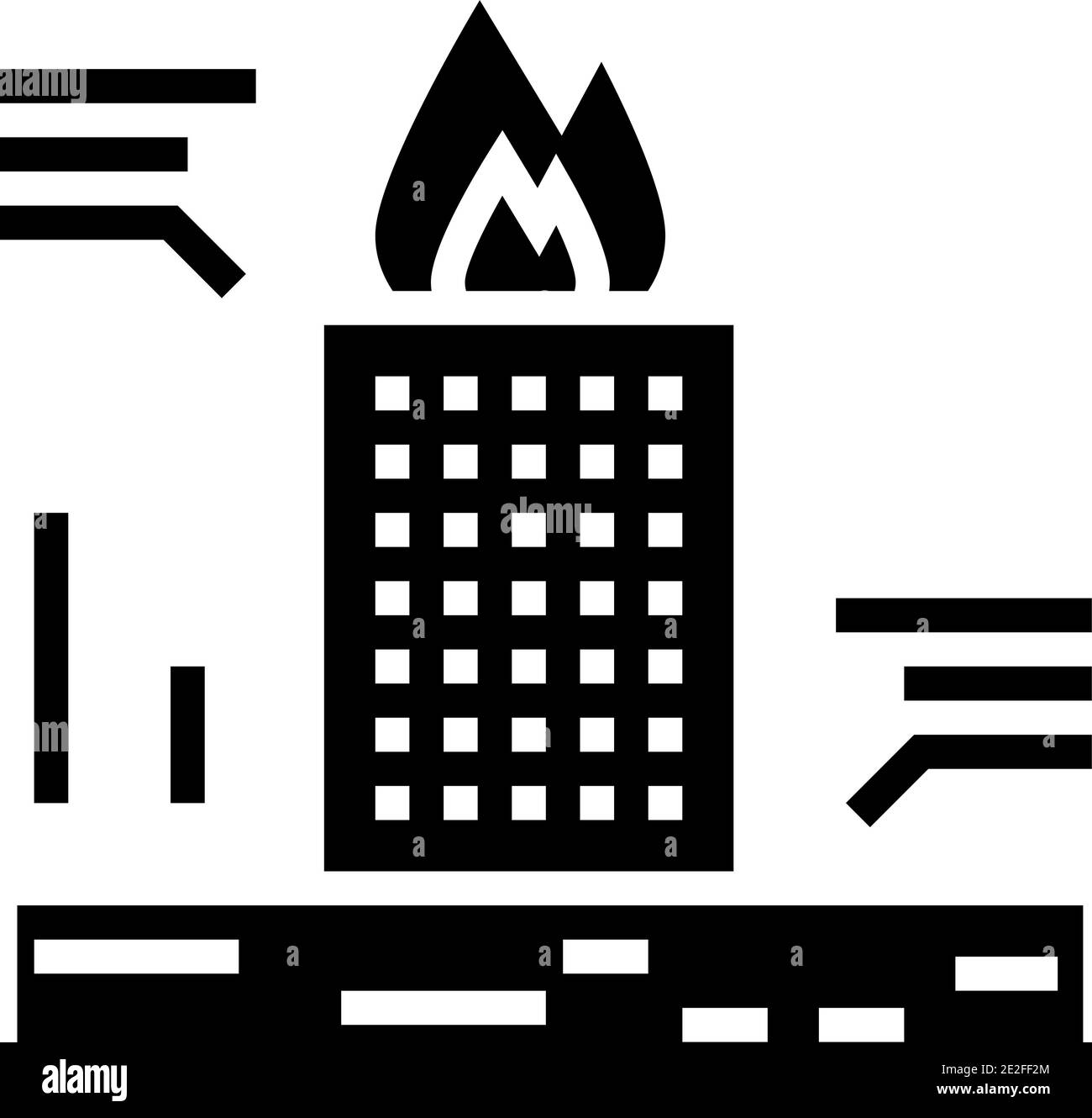 skyscraper fire test glyph icon vector illustration Stock Vector Image ...