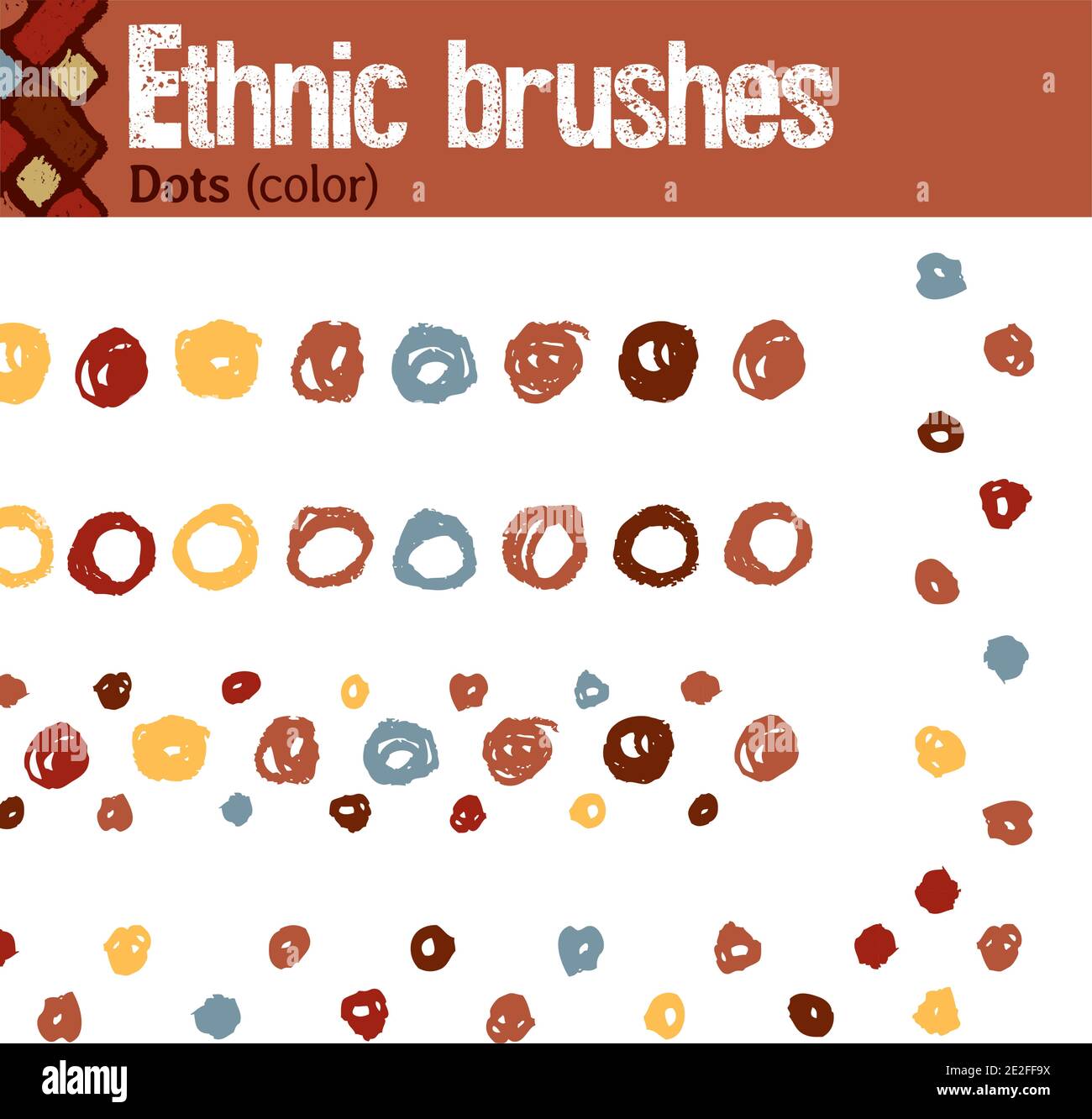 4 pattern brushes for Illustrator in tribal style, made from hand-drawn ...