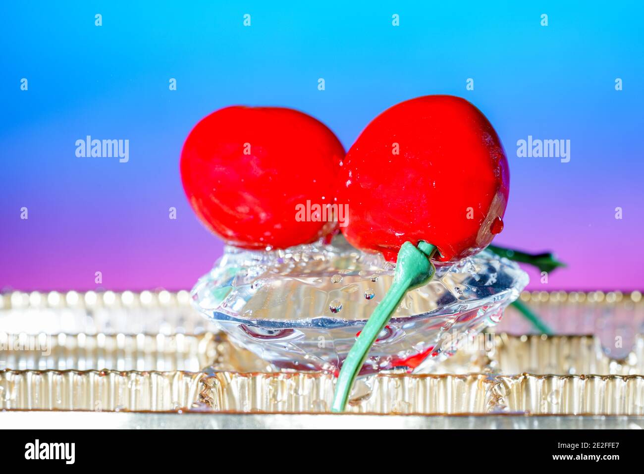 Water drops photographed with highspeed flashes and dropper in the ...