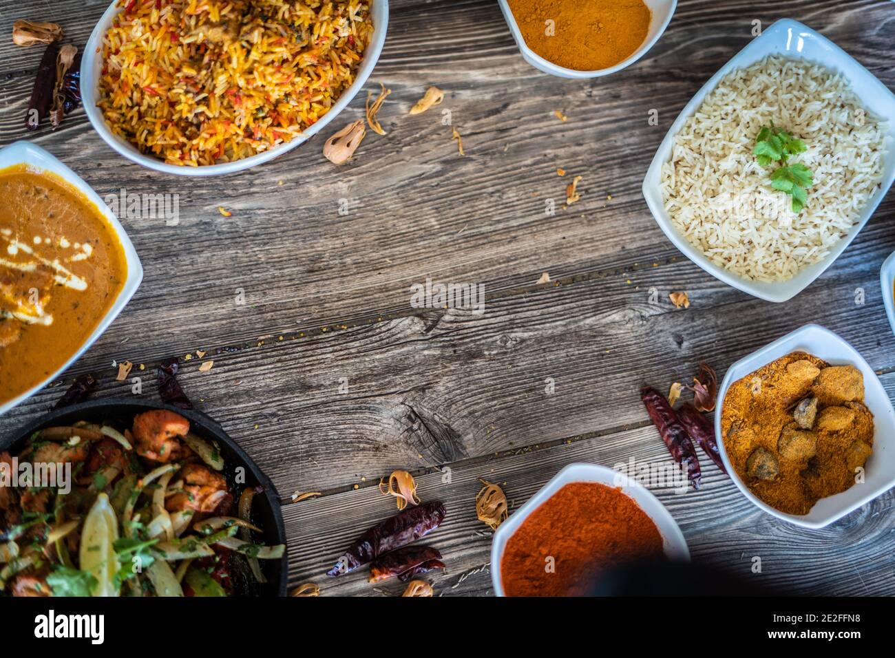 mouth watering indian restaurant food platter Stock Photo - Alamy