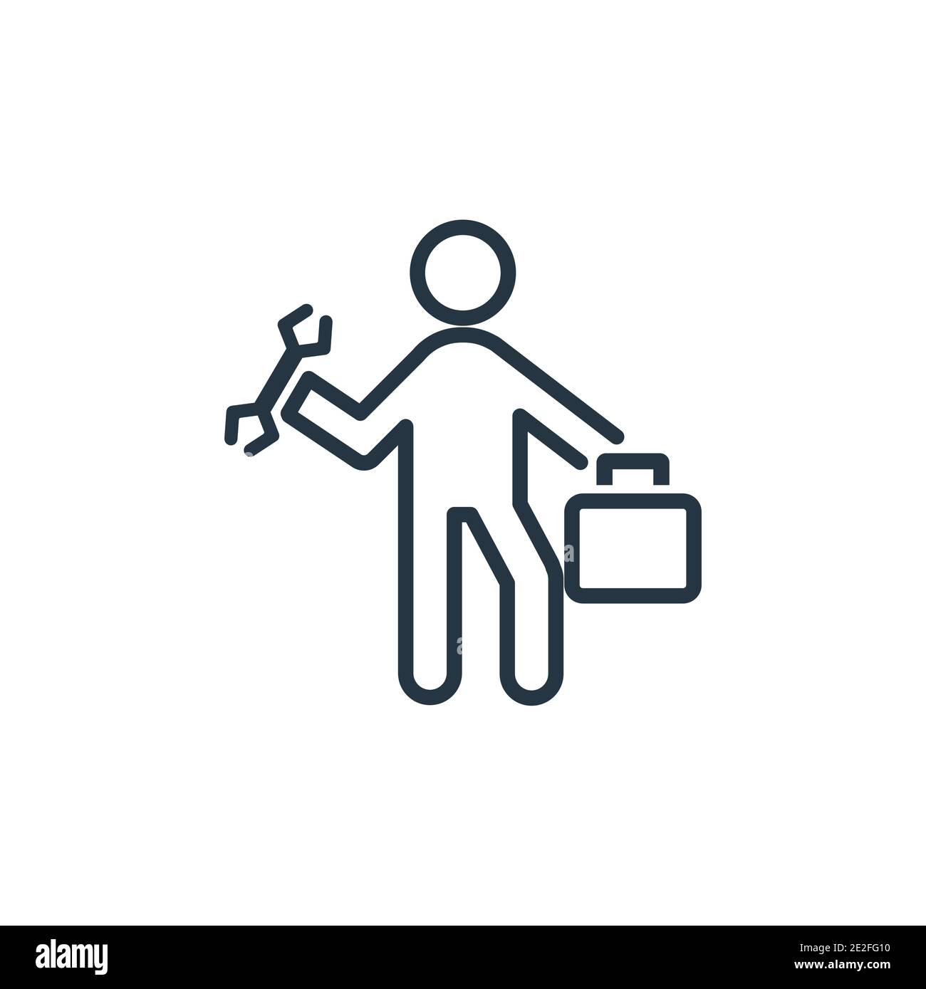 Machine repair outline vector icon. Thin line black machine repair icon ...