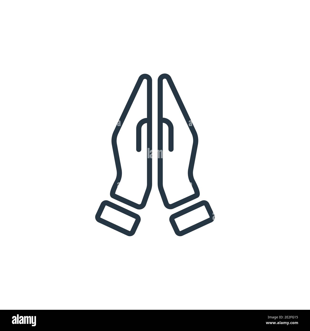 Namaste outline vector icon. Thin line black namaste icon, flat vector ...
