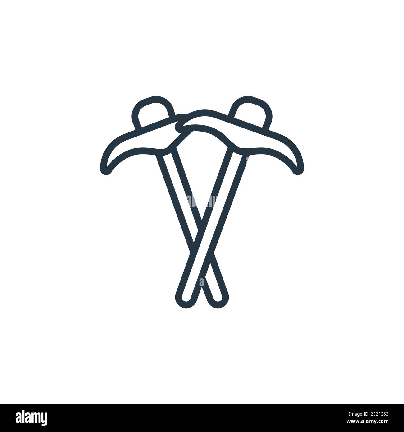 Pick outline vector icon. Thin line black pick icon, flat vector simple ...