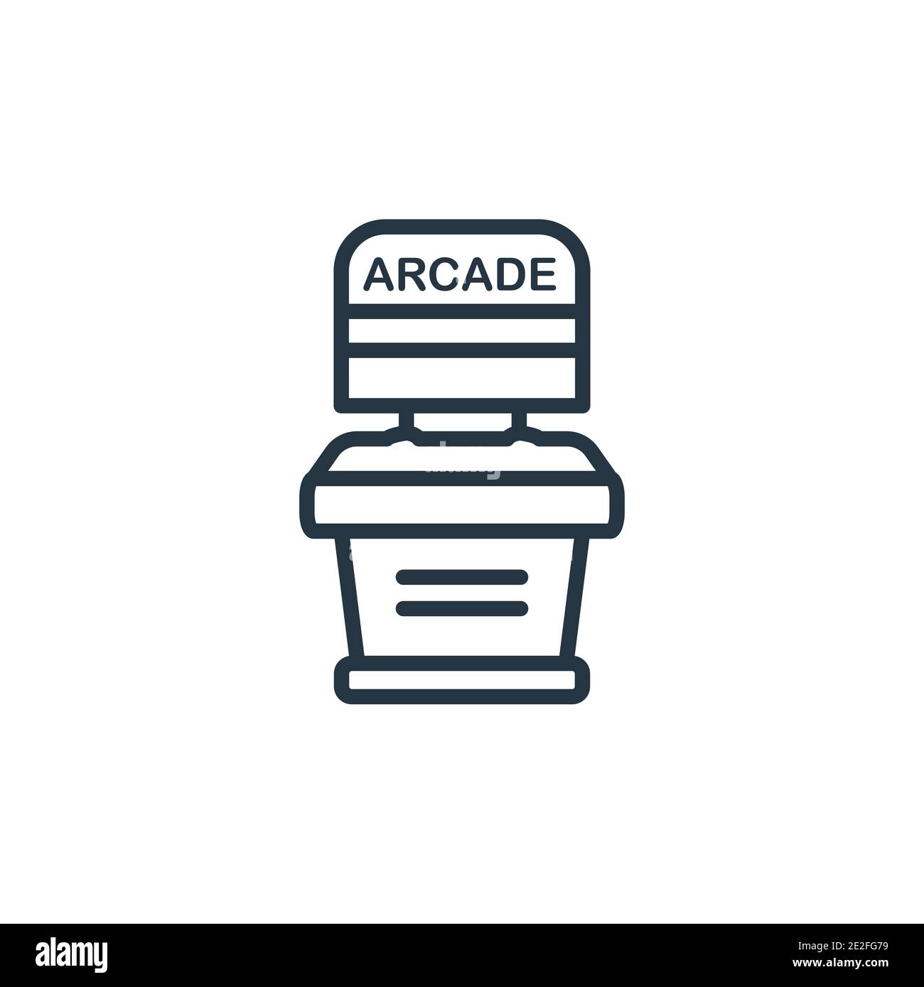 Arcade machine outline vector icon. Thin line black arcade machine icon ...