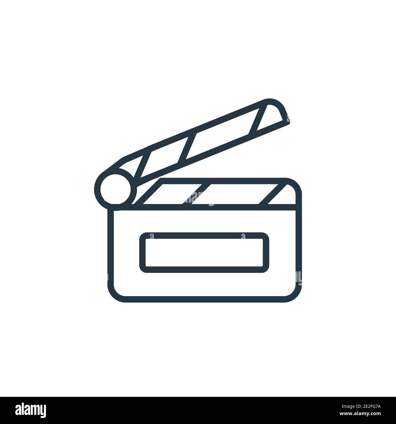 Clapboard outline vector icon. Thin line black clapboard icon, flat ...
