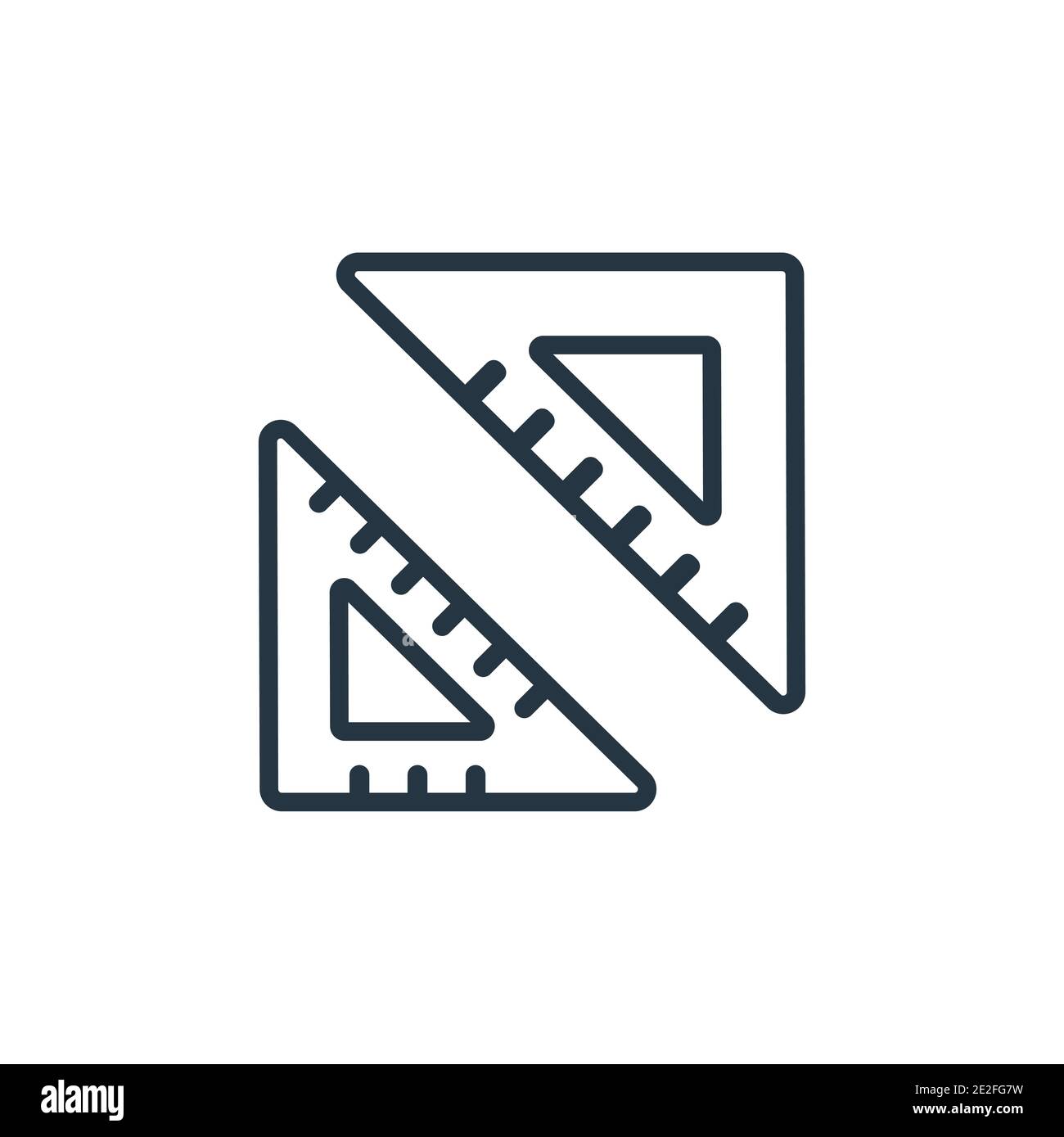 Set square outline vector icon. Thin line black set square icon, flat ...