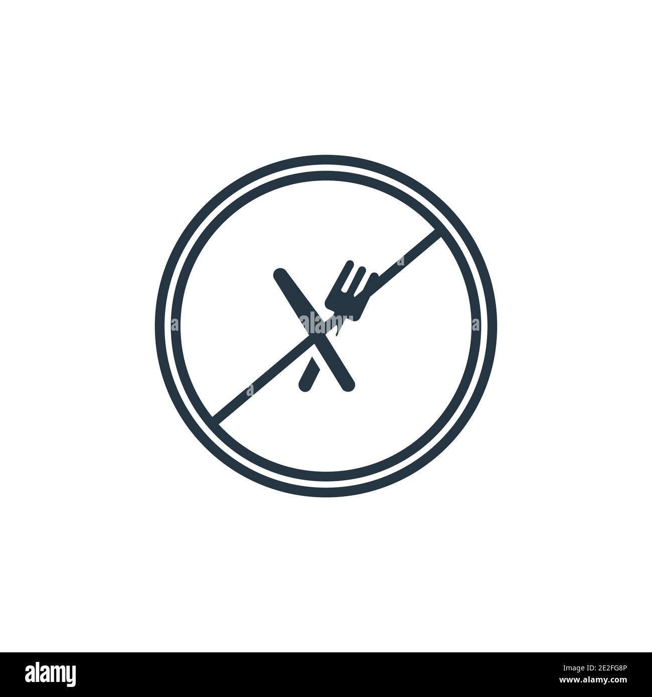 No eating outline vector icon. Thin line black no eating icon, flat ...