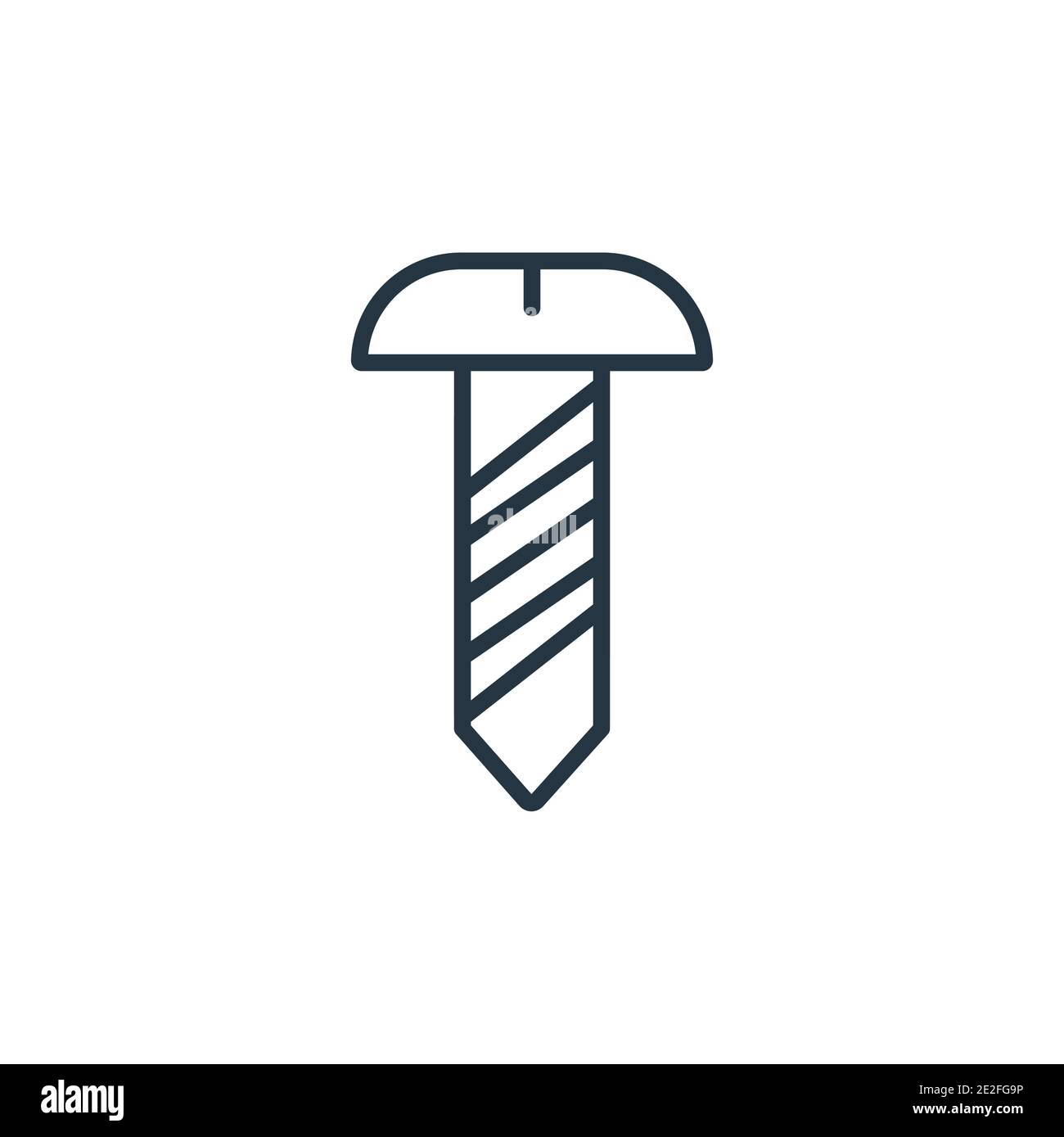 Screw outline vector icon. Thin line black screw icon, flat vector ...
