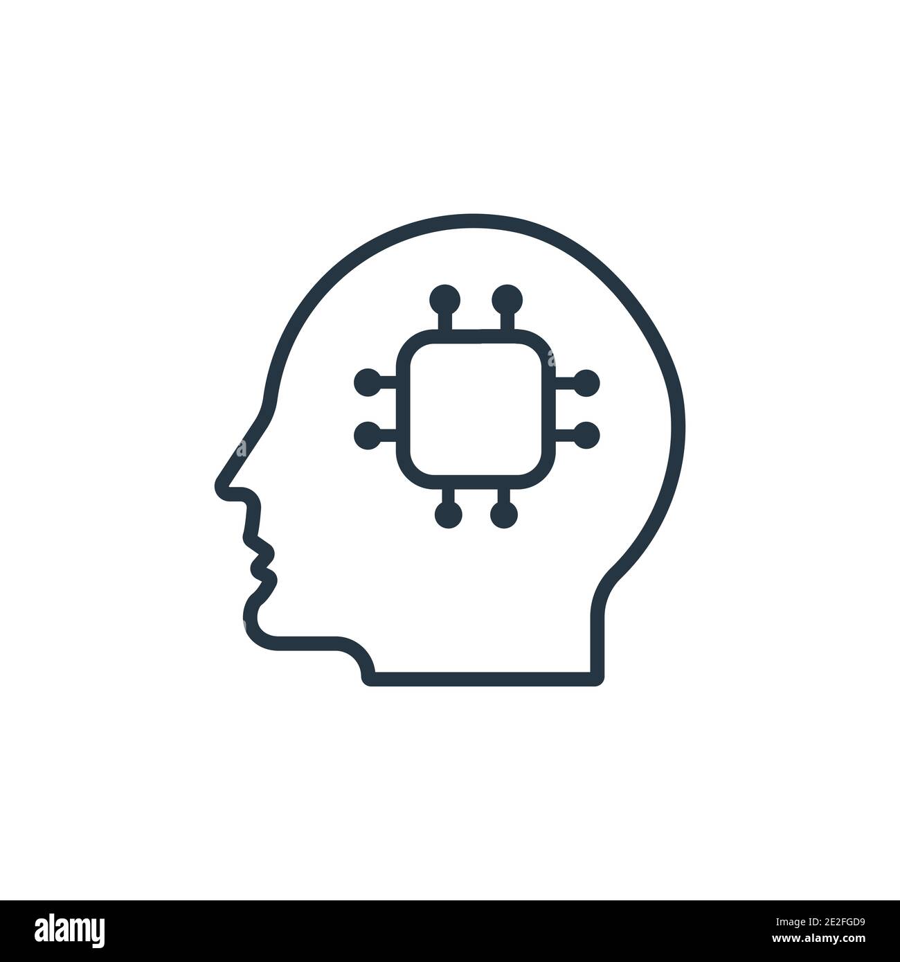 Intelligence outline vector icon. Thin line black intelligence icon ...