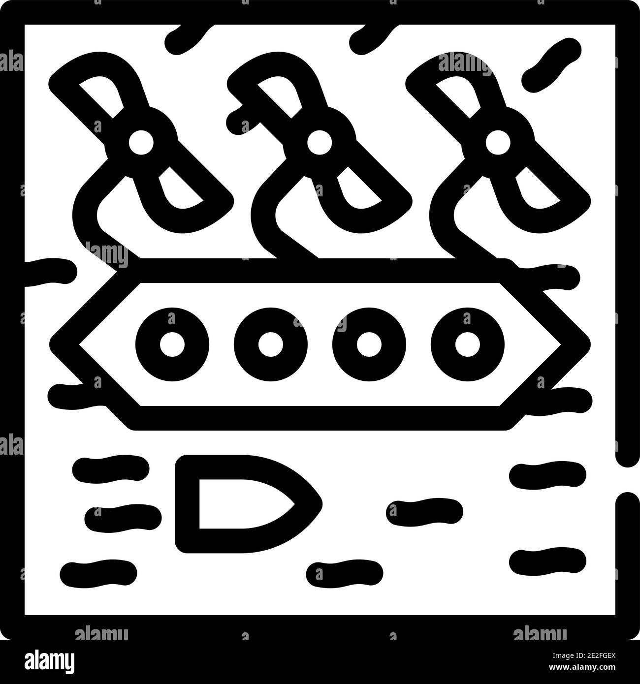 floating power plant line icon vector illustration Stock Vector Image ...