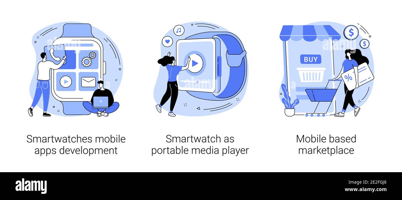 Wearable devices abstract concept vector illustrations Stock Vector ...