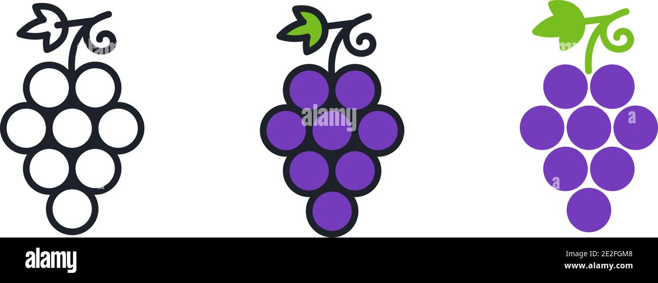 Grapes. Grape icon. Linear color icon, contour, shape, outline. Thin ...