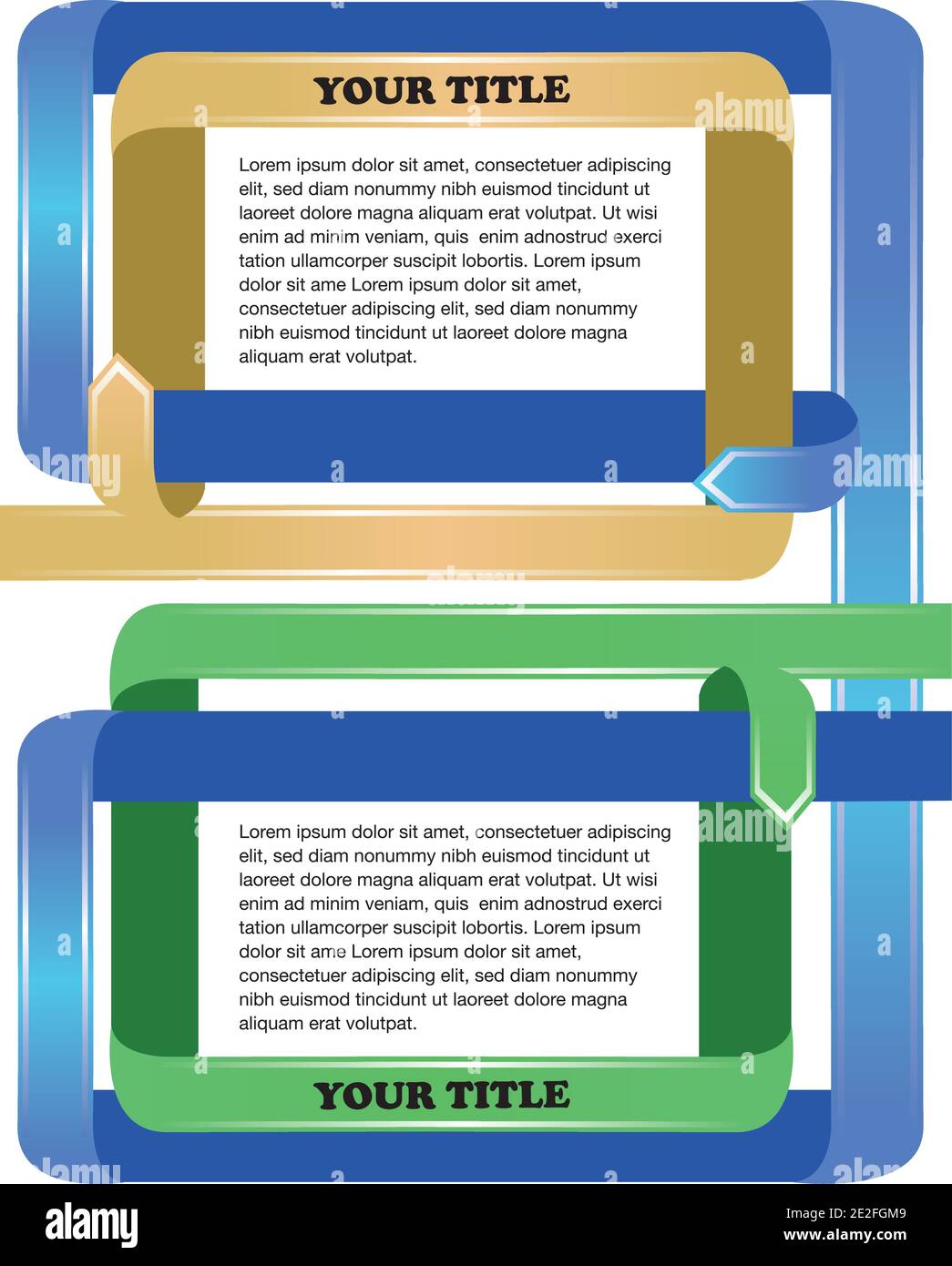 Colorful ribbon folding Vector Layout Design Template with area for ...