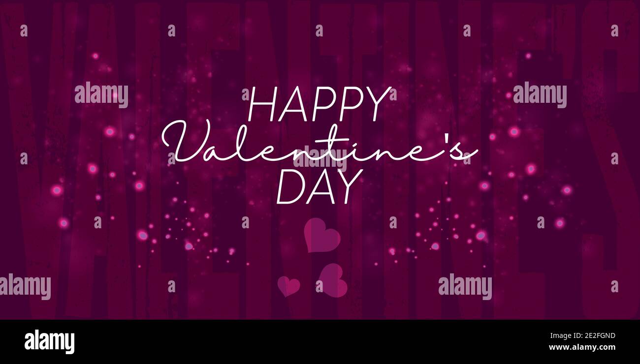 Lettering Happy Valentines Day banner. Valentines Day greeting card ...