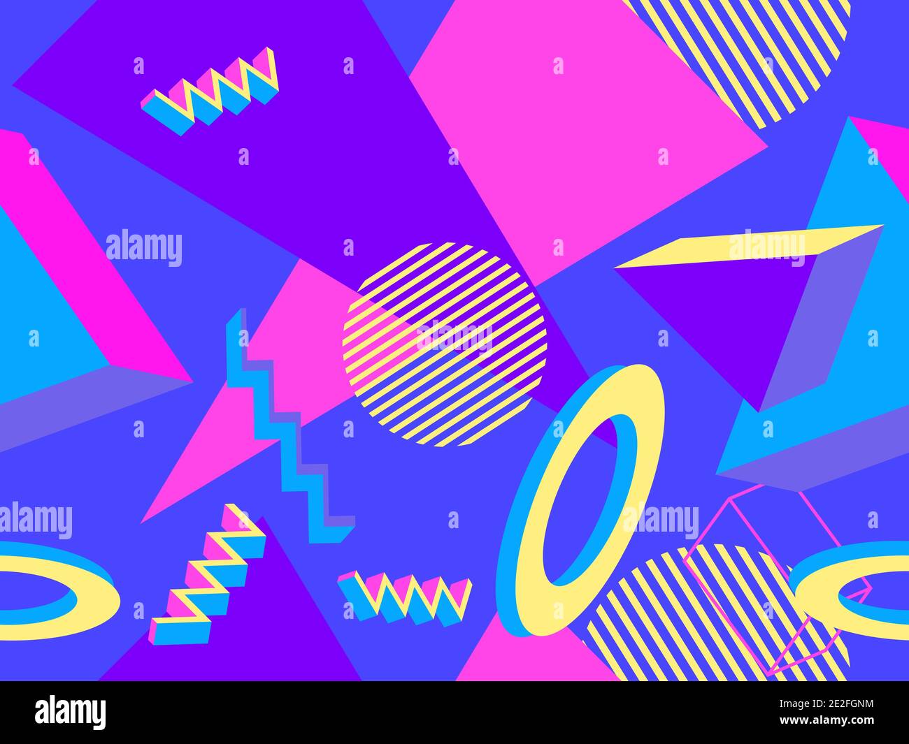 Geometric memphis seamless pattern in style of the 80s. Modern trendy ...