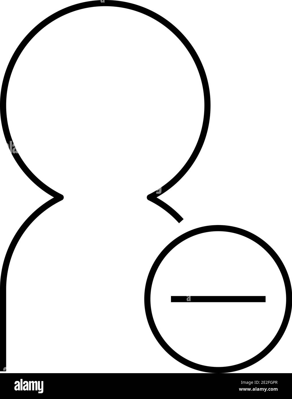 Remove user or person - modern thin line icon with small minus symbol ...