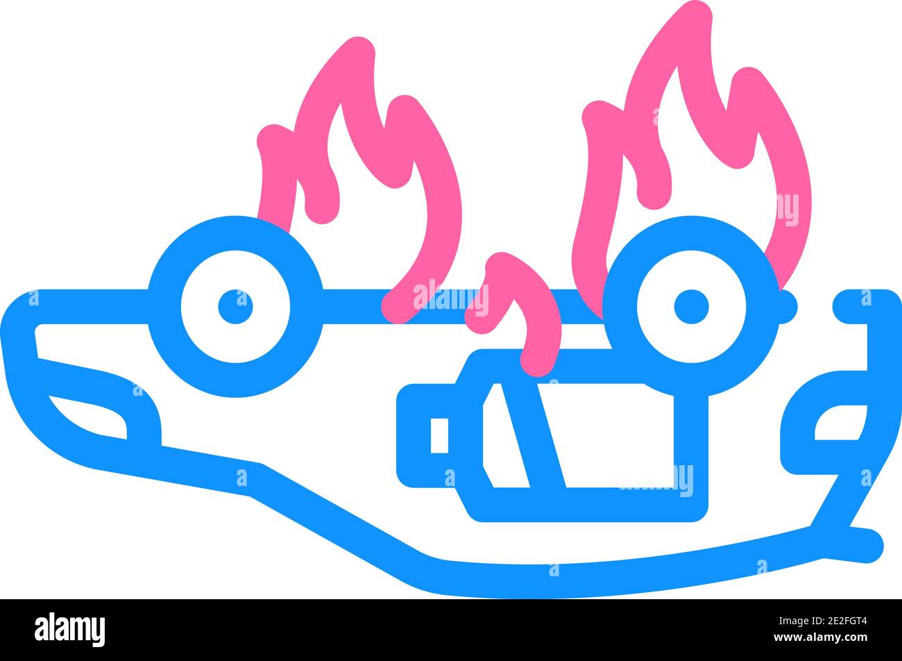 fire electric car color icon vector illustration Stock Vector Image ...
