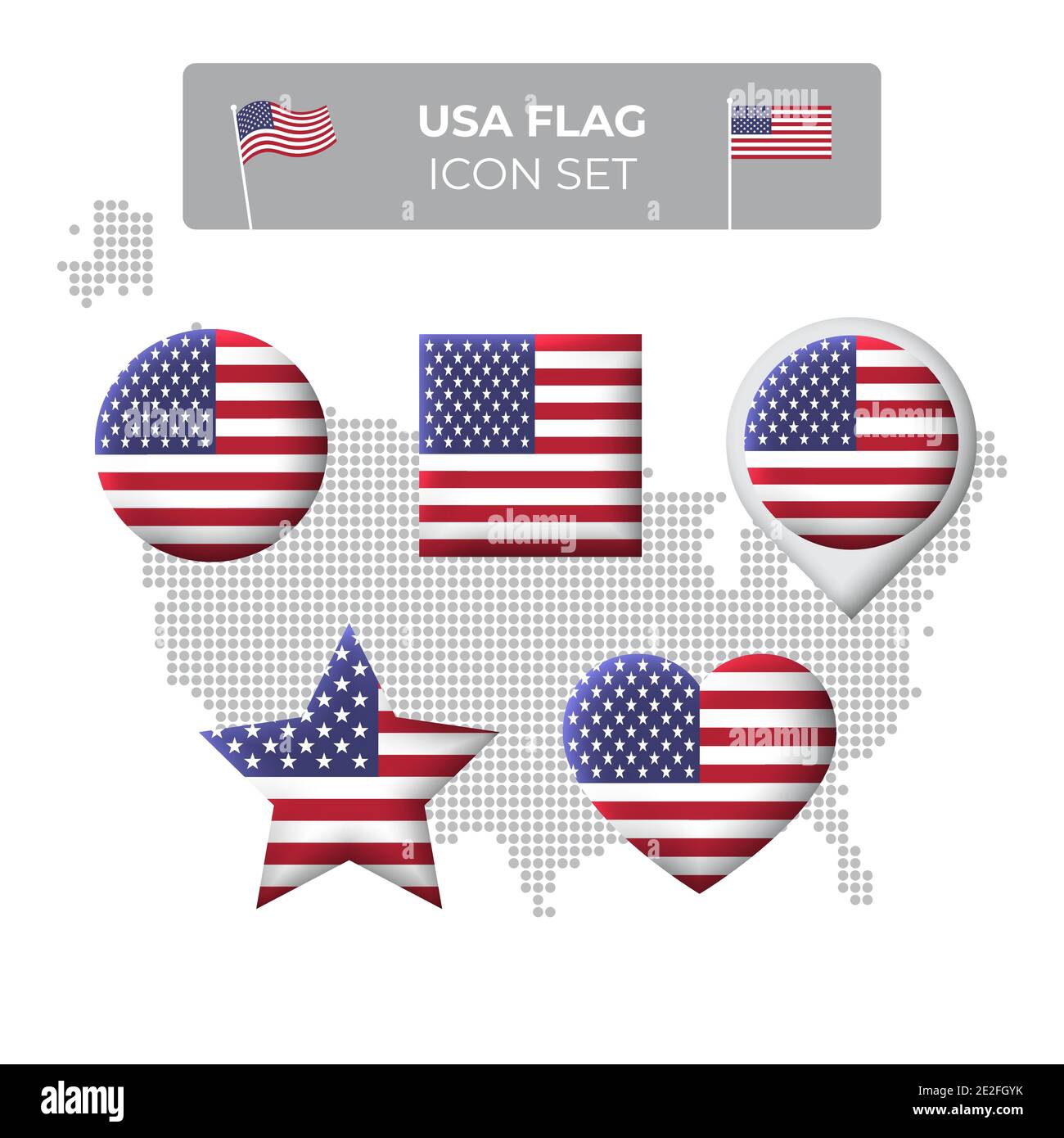 American Flag Icon Square