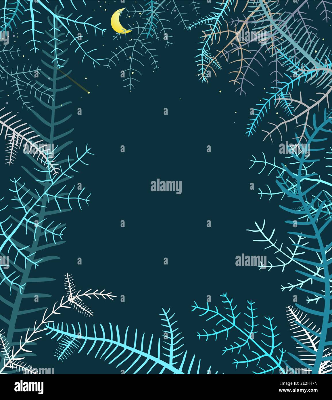 Winter Pine Tree Background Frame Design Stock Vector Image & Art - Alamy