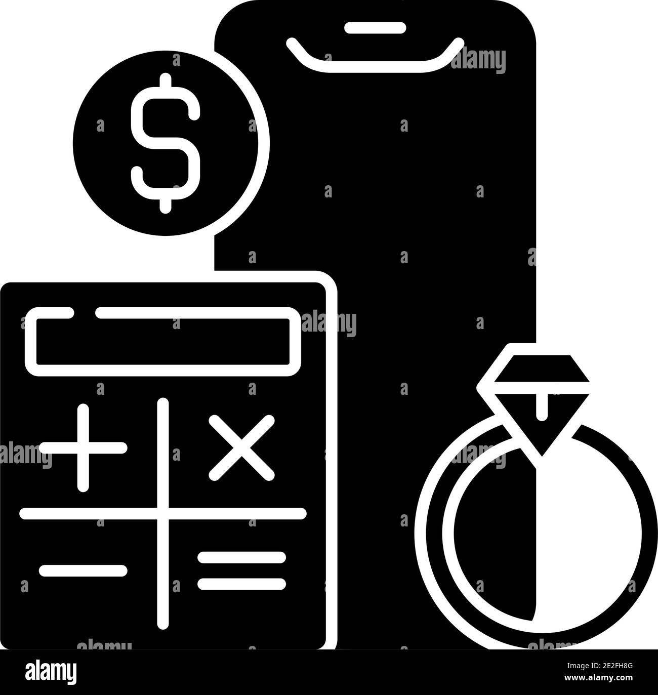 Price calculation black glyph icon Stock Vector Image & Art - Alamy