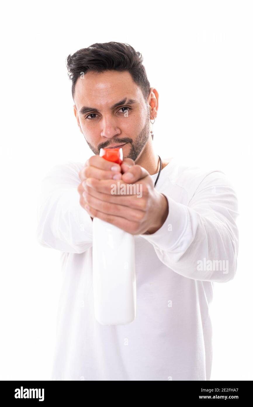 Person holding spray gun hi-res stock photography and images - Alamy